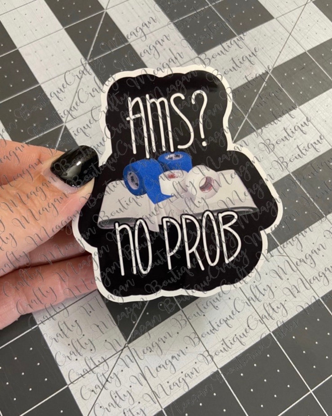 AMS? No Prob Glossy Sticker or Magnet, Cat Scan, CT Tech, Ams, Stroke ...