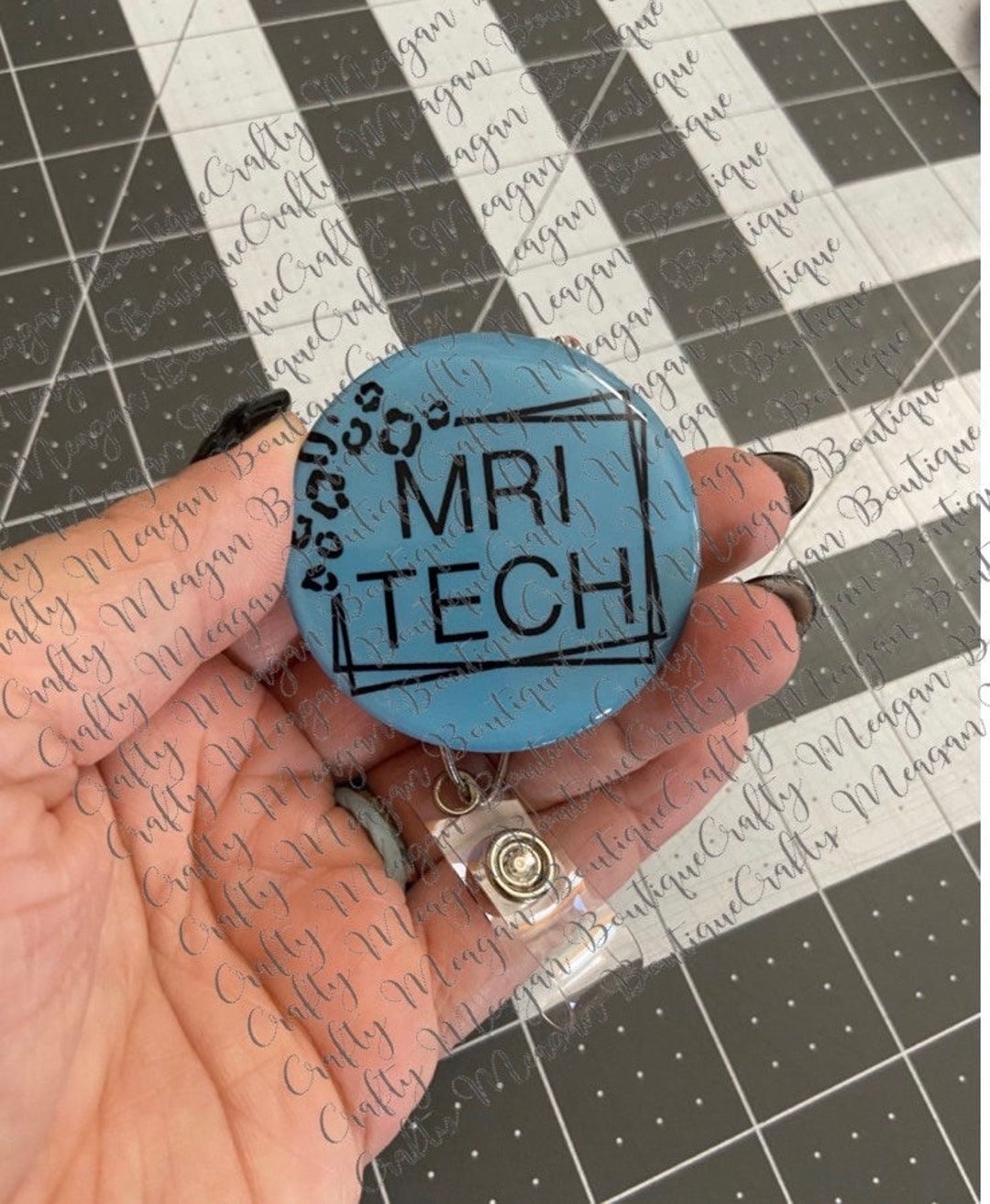 MRI Tech Cheetah Print Badge Reel, Mri Tech, Donut of Truth Operator ...