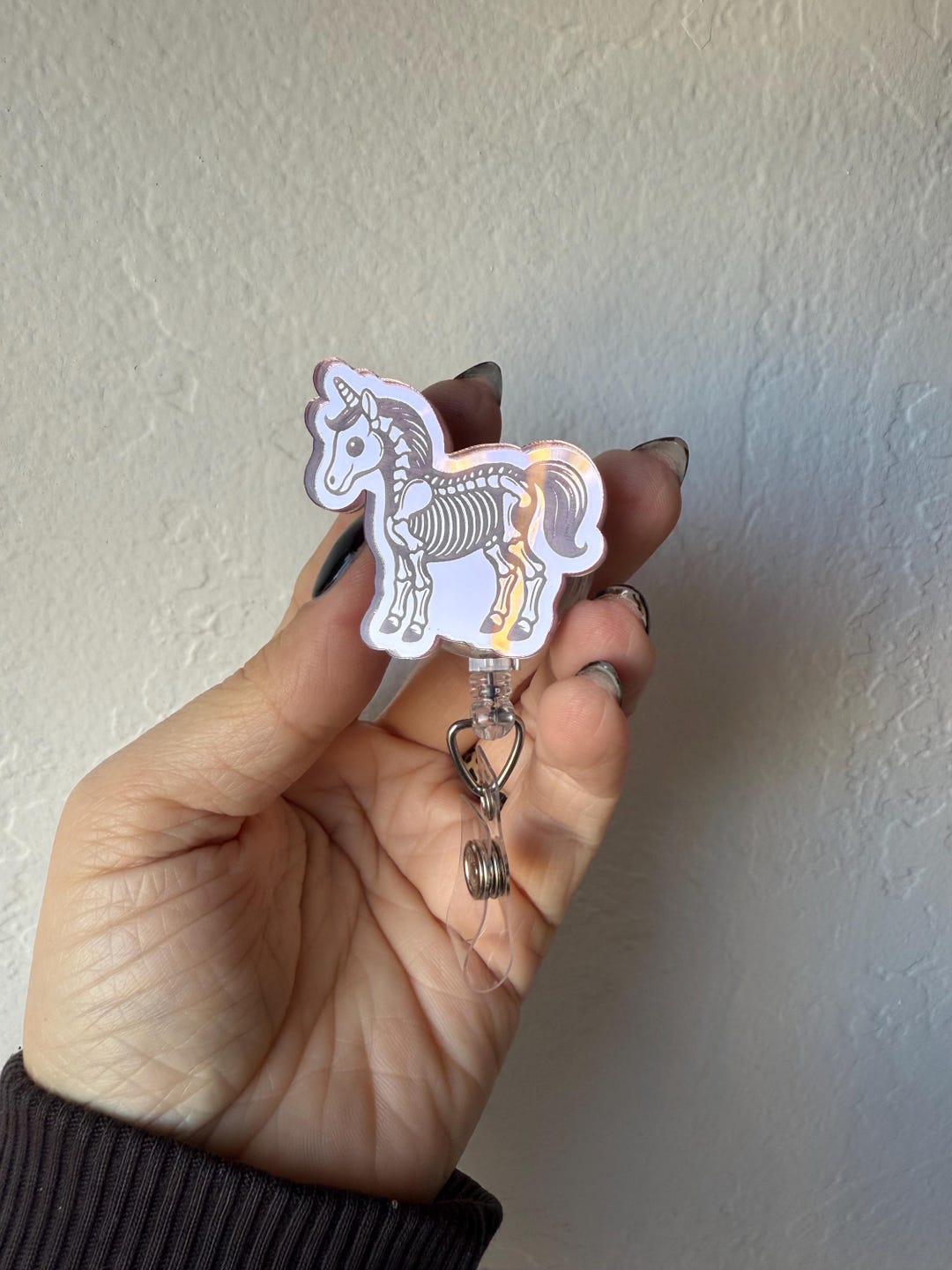 Unicorn Skellie Rose Gold Mirorred Badge Reel, Ct Tech, Computed ...