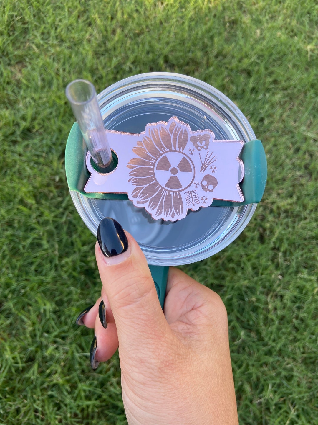 Radiology Sunflower Mirrored Rose Gold 30 or 40oz Tumbler Topper Tag ...