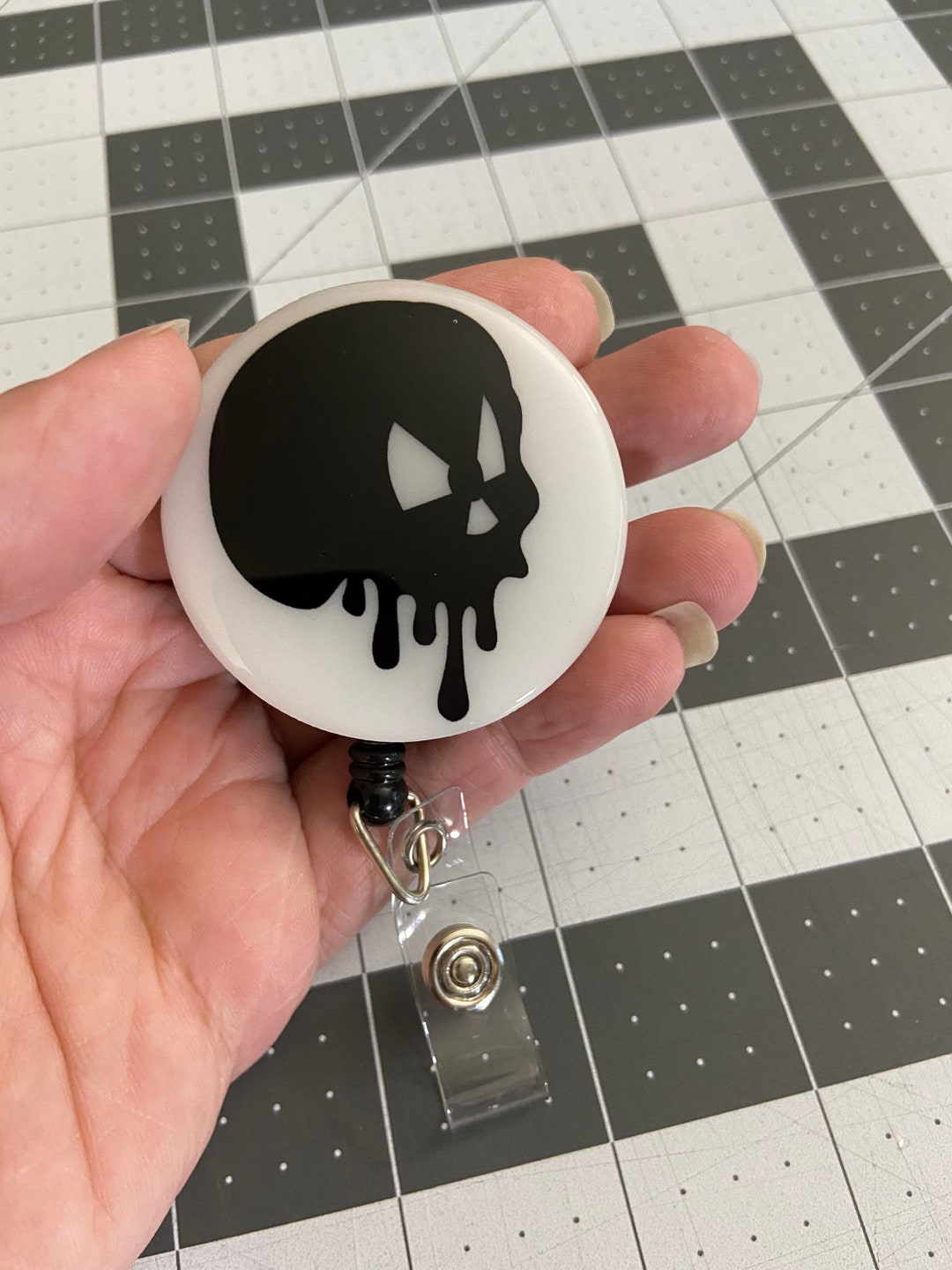 Melting Skull Radiation Symbol Face Badge Reel, Radiology, Rad Tech ...