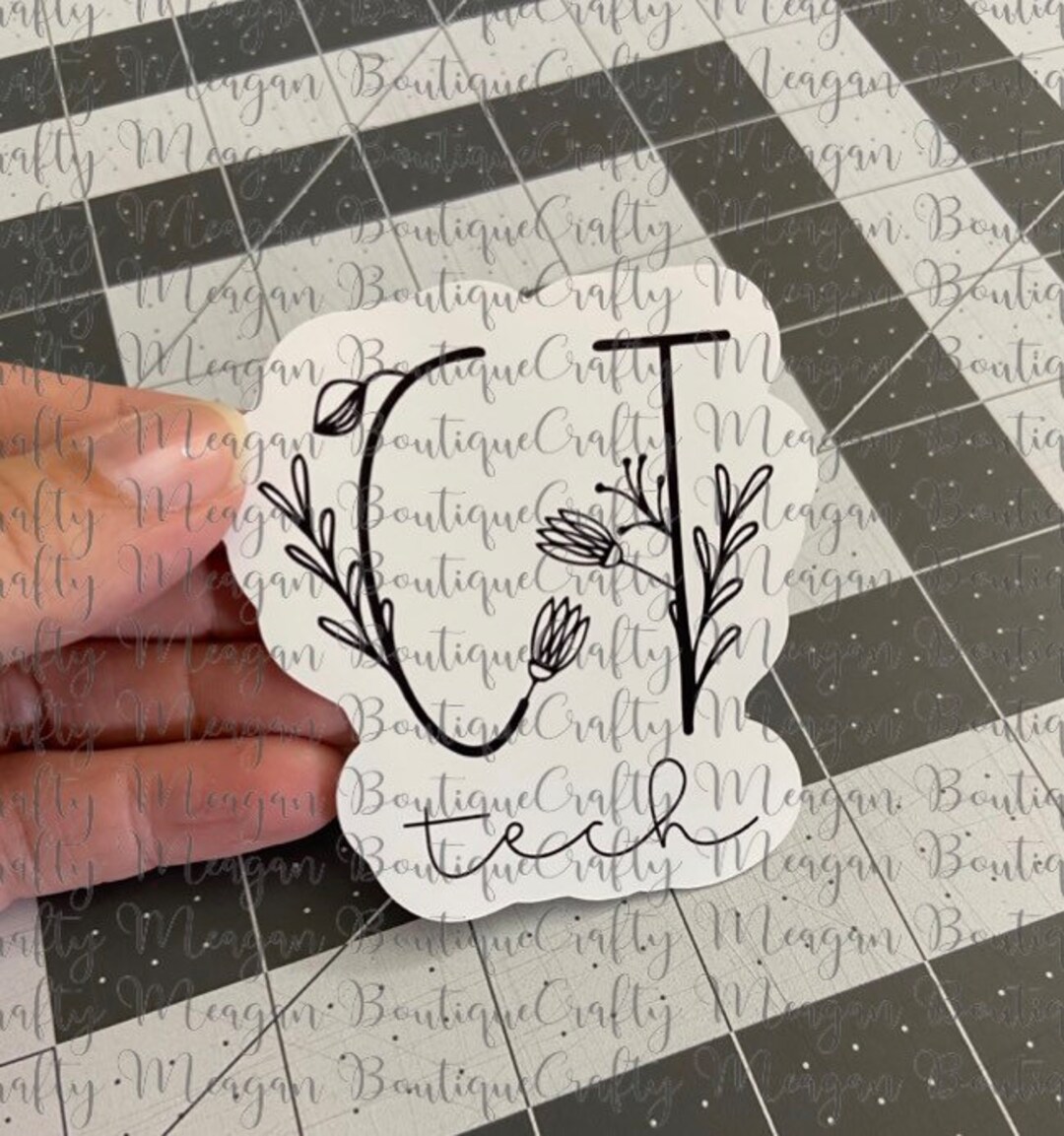 CT Tech Flowery Glossy Sticker, Ct Tech, Computed Tomography ...