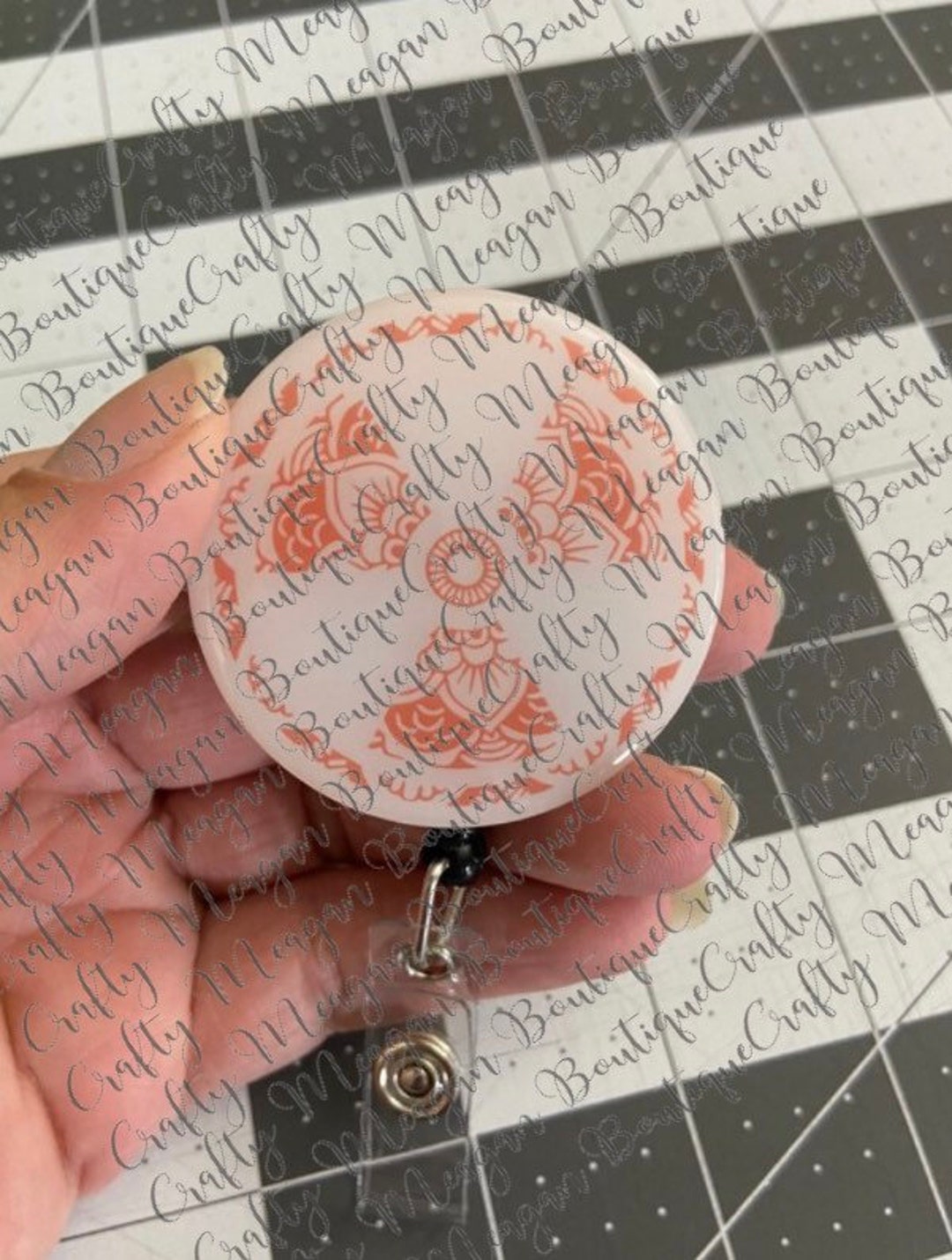 Radiation Symbol Mandala Pink Badge Reel, Rad Tech, Radiology, Mammo ...