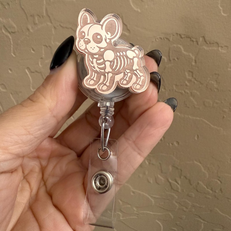 Gold Skeleton Badge Reel - Etsy