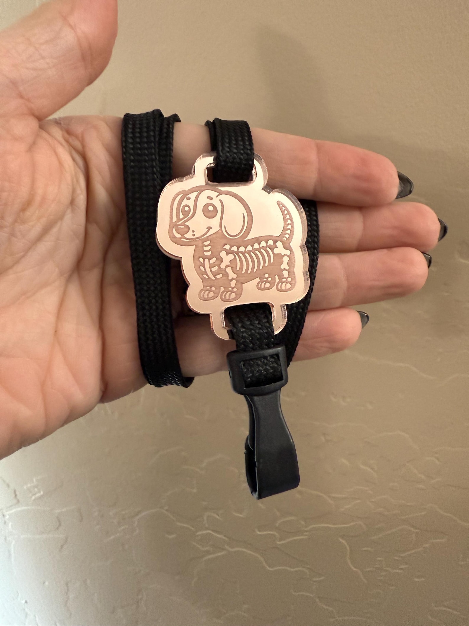 Weiner Dog Skellie Rose Gold Mirorred Badge Reel, Ct Tech, Computed ...