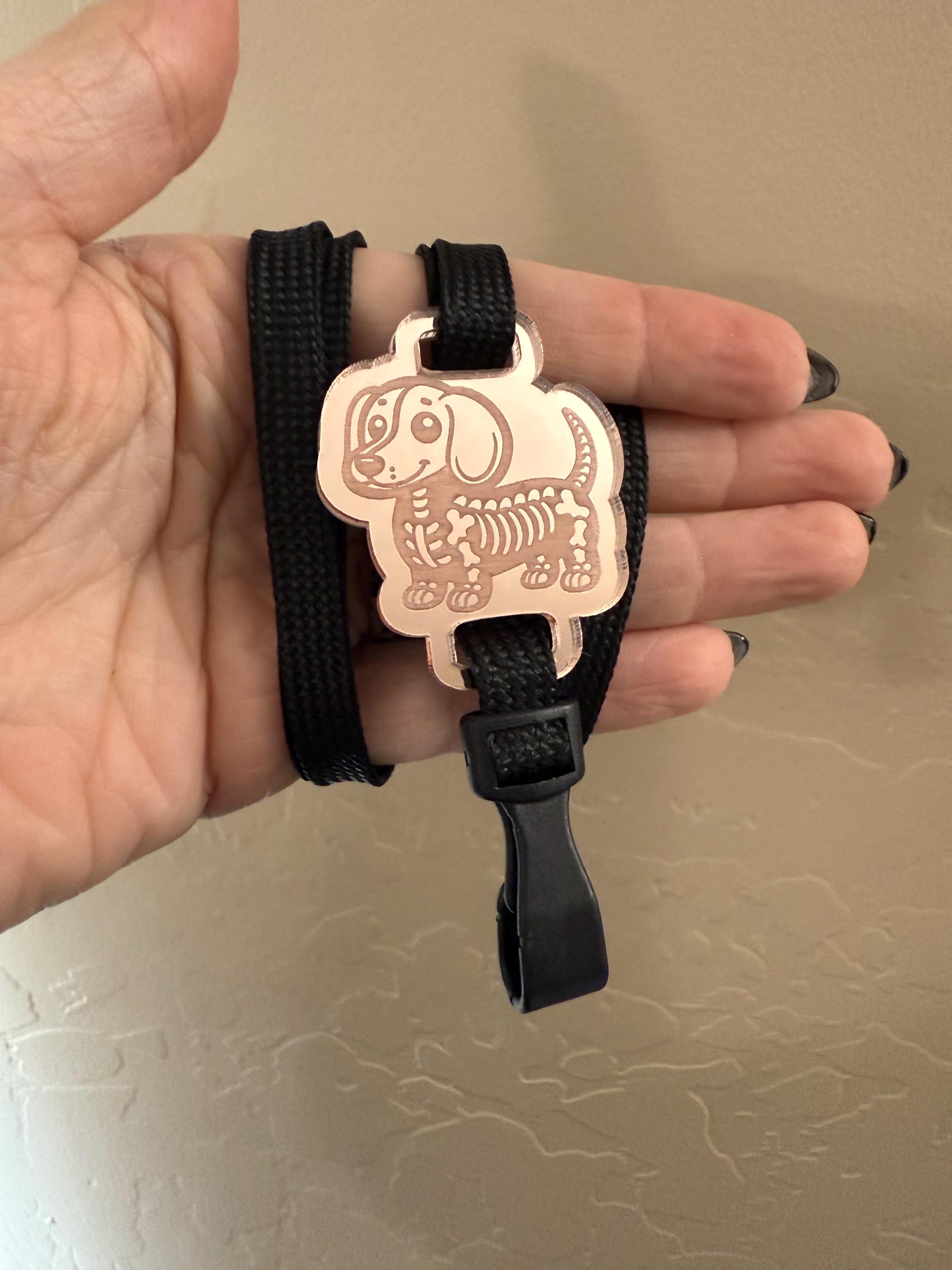 Weiner Dog Skellie Rose Gold Mirorred Badge Reel, Ct Tech, Computed ...
