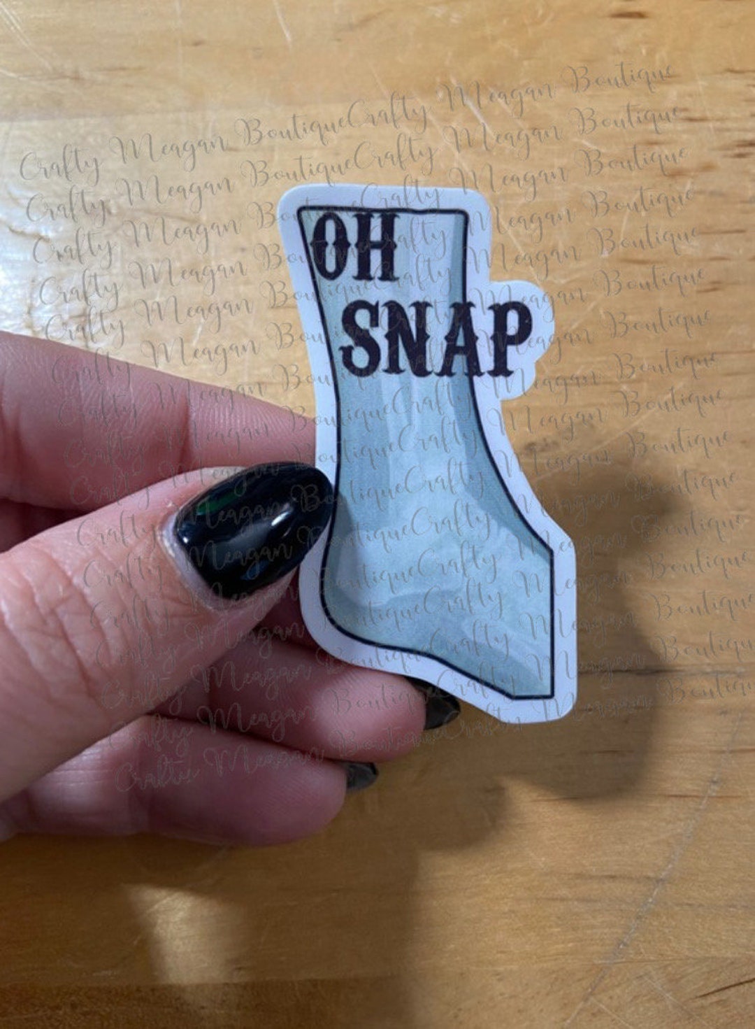 Oh Snap! Broken Ankle Glossy Sticker, Xray, Broken Bone - Etsy