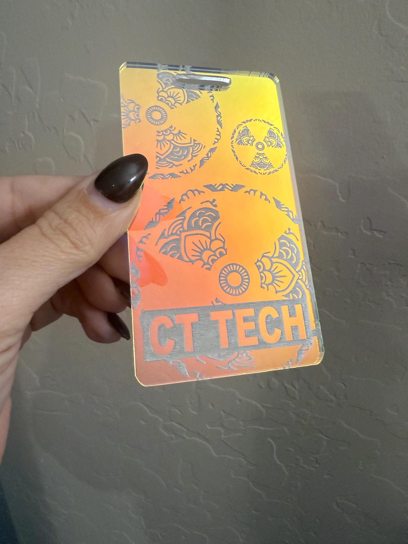Radiation Symbol Mandala See Through Holographic Badge Buddy, Rad Tech ...