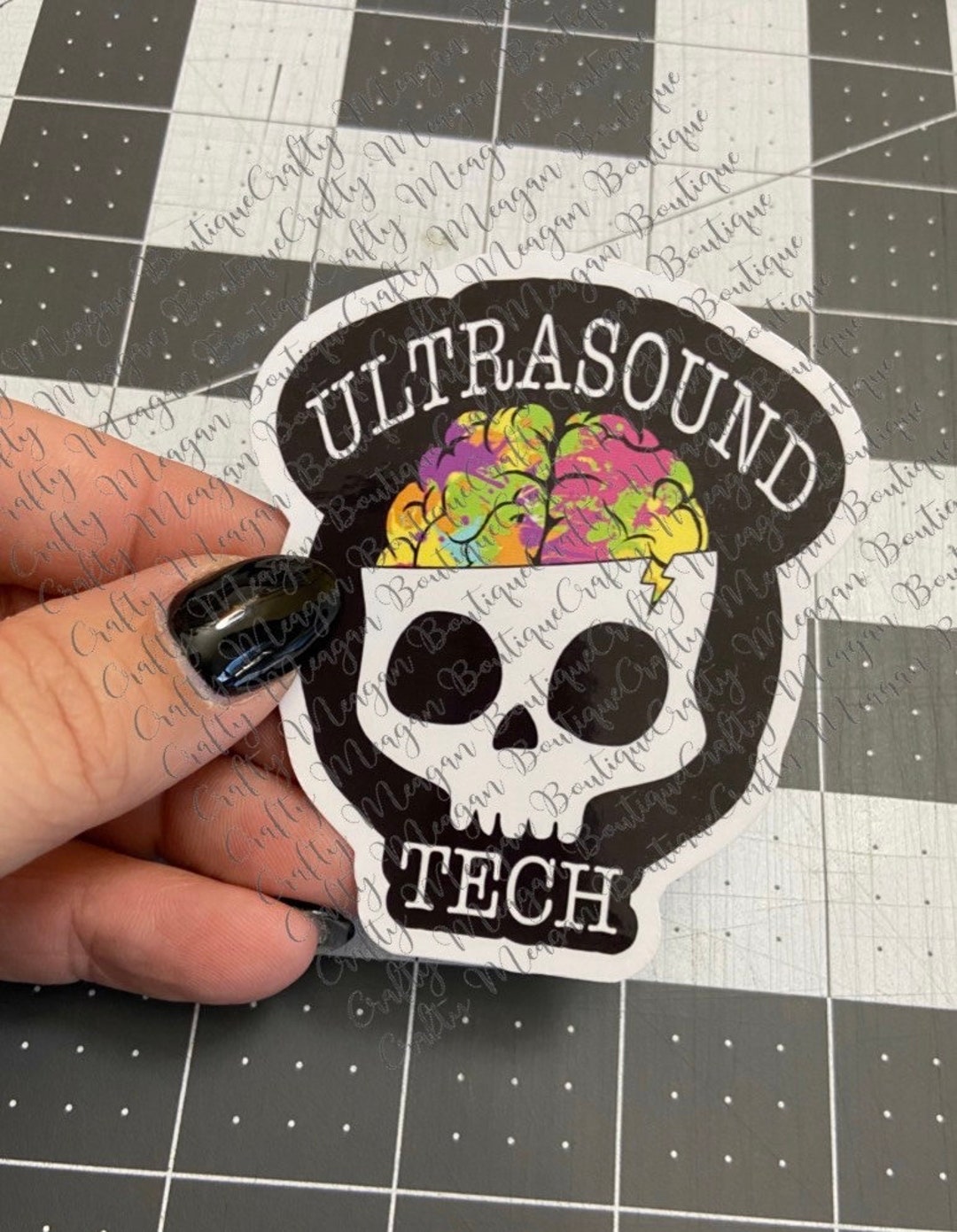 Ultrasound Tech Glossy Sticker, Rad Tech, Ct Tech, Radiology ...