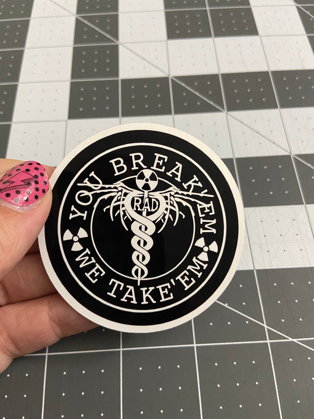 You Break’em We Take’em Glossy Sticker - Etsy