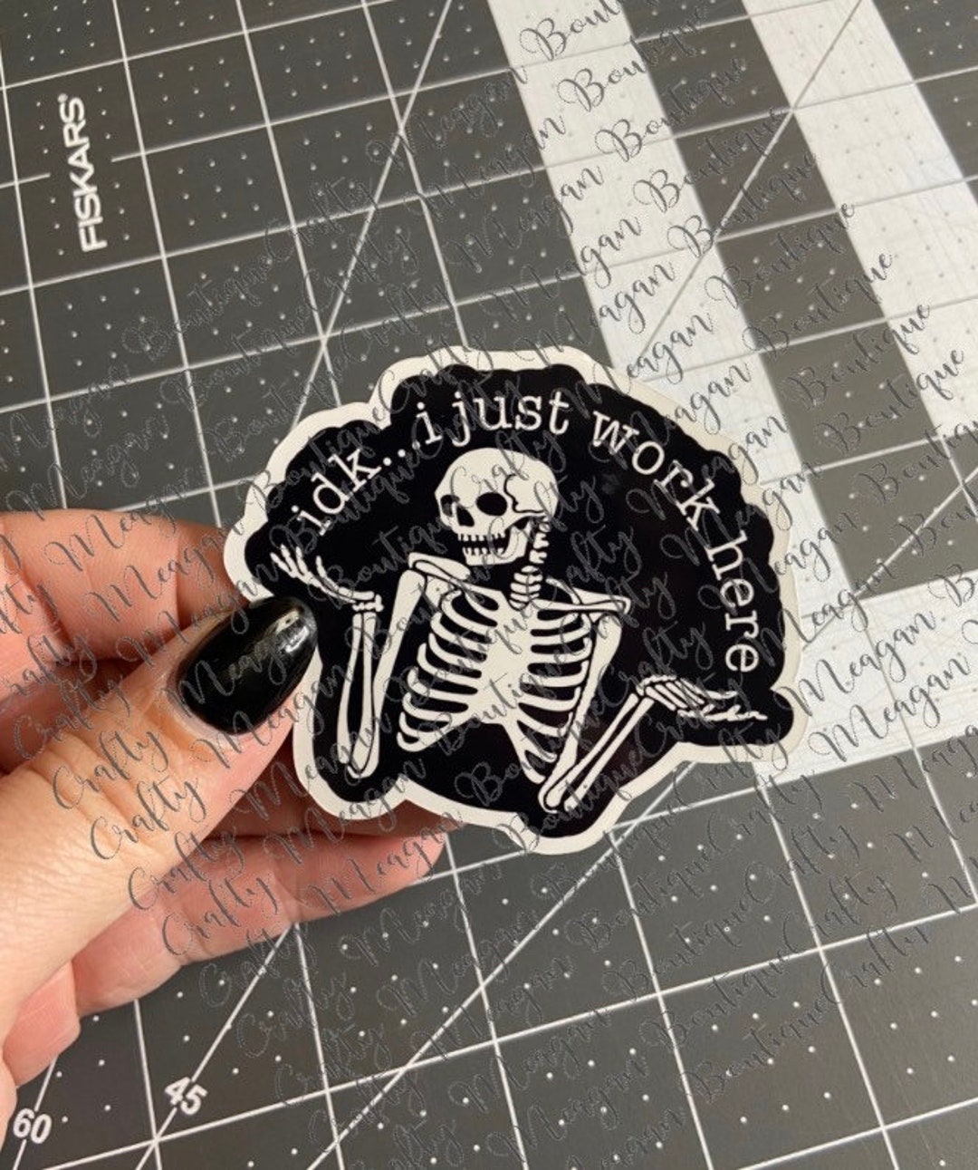 Idk…i Just Work Here Shrugging Skeleton Glossy Sticker, Radiologic ...