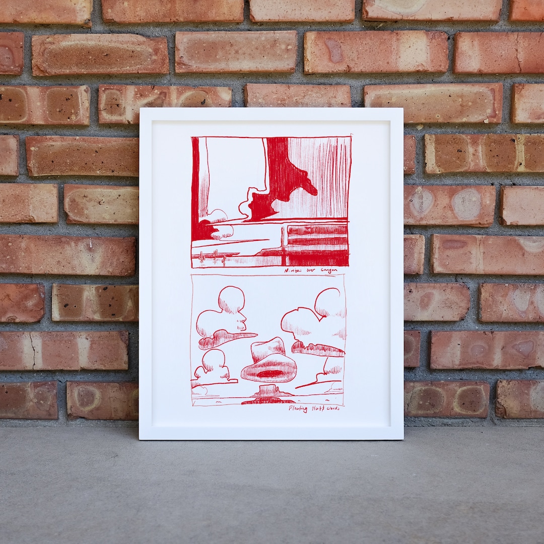 Western Landscape Drawing Printable Wall Art Minimalist Art Minimalist ...