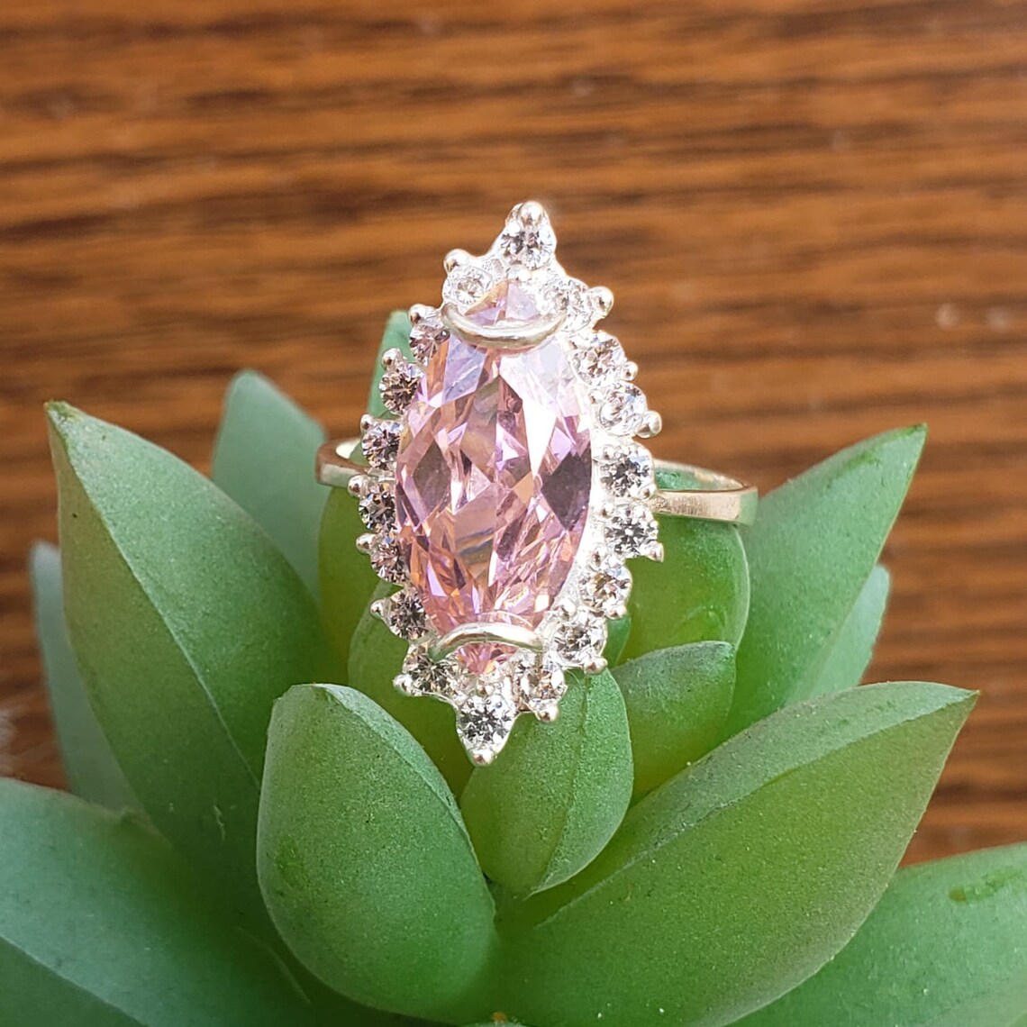 Pink zirconia sterling silver 925 pure ring Sz 7 1/4 TAXCO - Etsy España