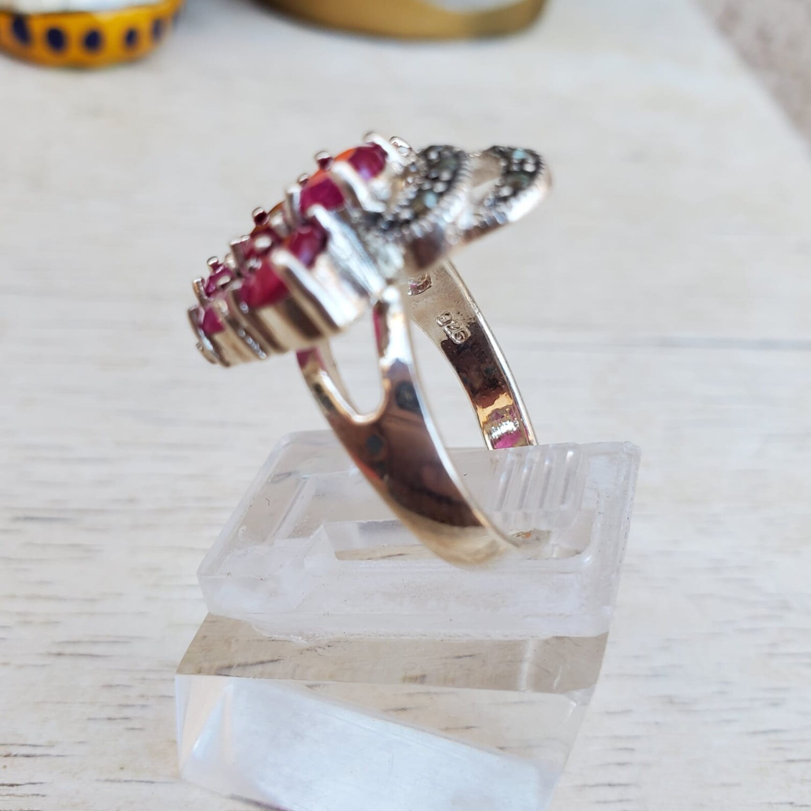 Red Zirconia Ring Sterling Silver 925 pure Sz 7 TAXCO - Etsy España