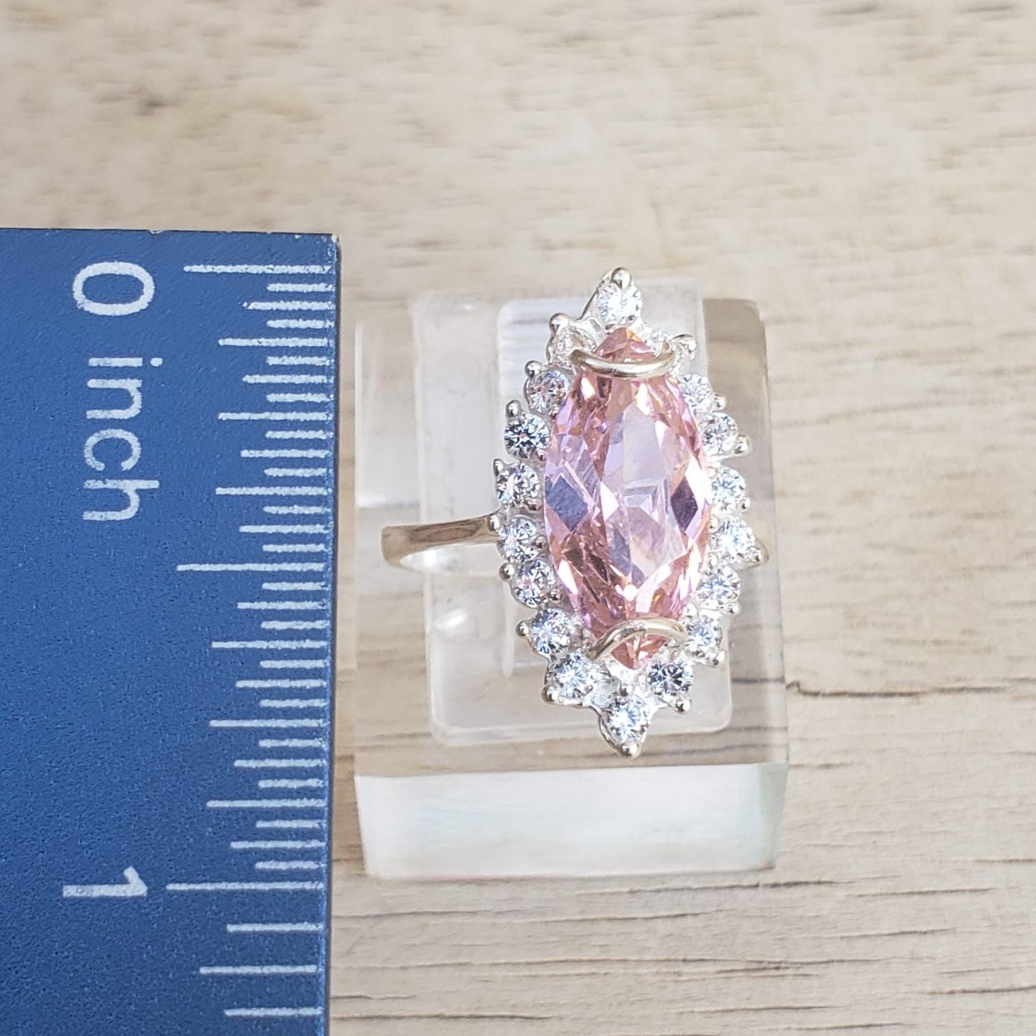 Pink zirconia sterling silver 925 pure ring Sz 7 1/4 TAXCO | Etsy