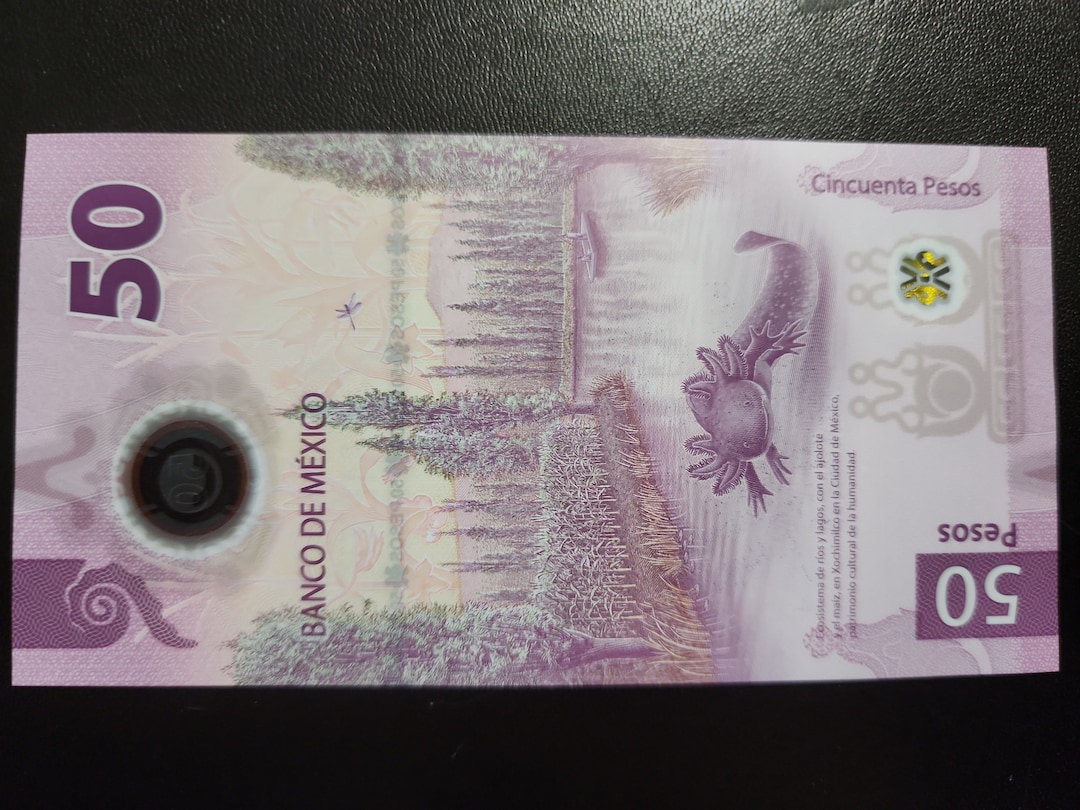 Mexican Banknote of 50 Pesos From Ajolotito New in Perfect Condition ...