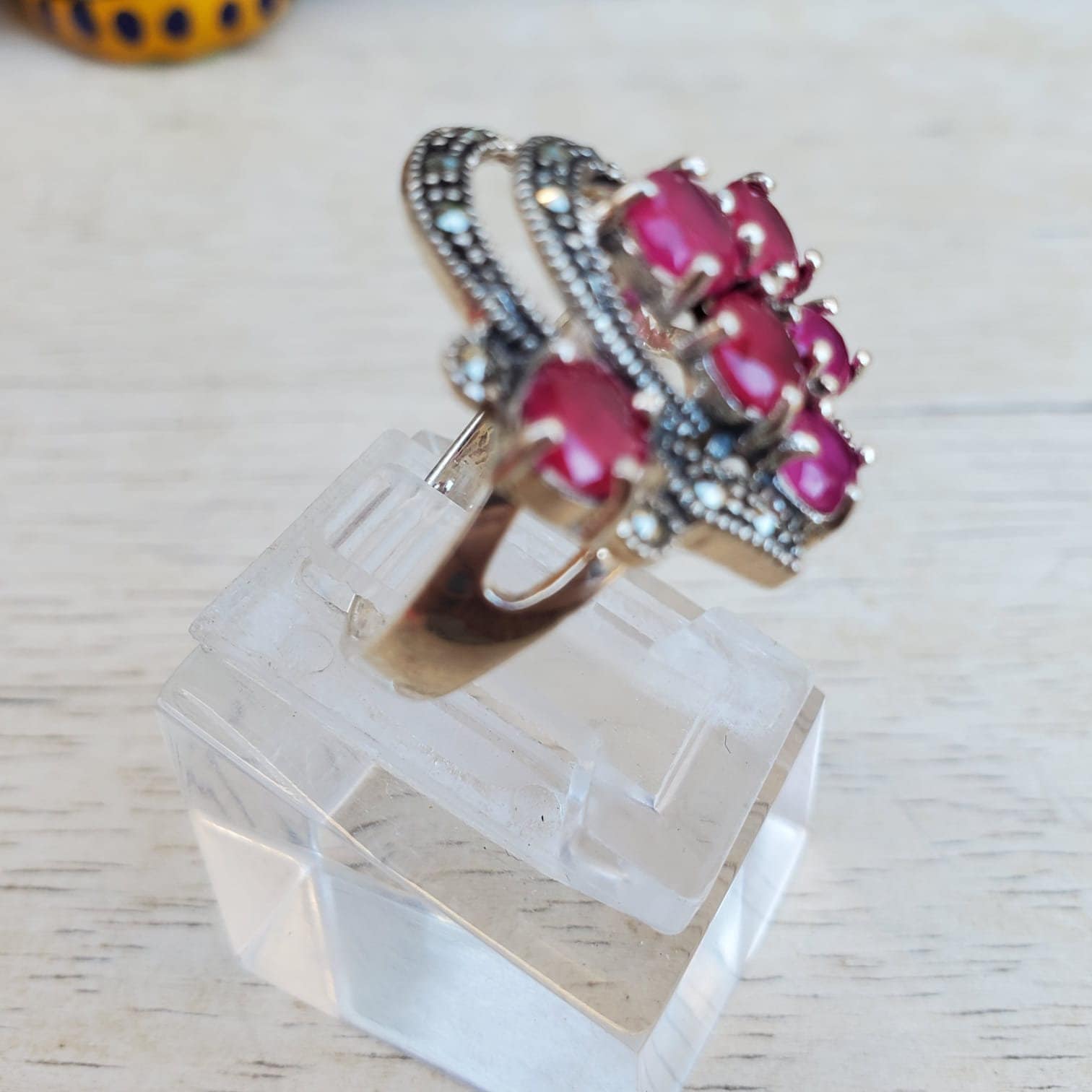 Red Zirconia Ring Sterling Silver 925 pure Sz 7 TAXCO - Etsy España