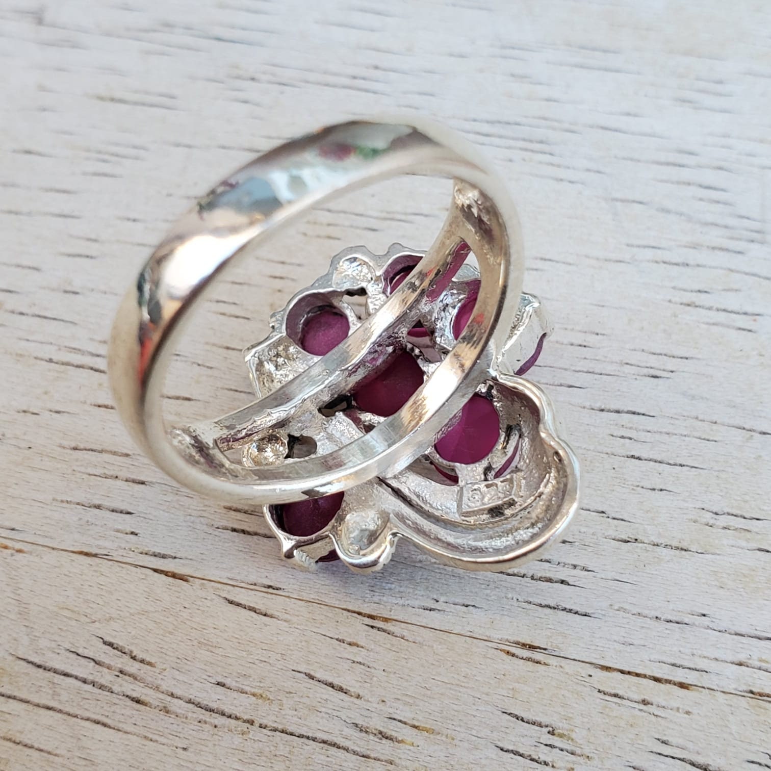 Red Zirconia Ring Sterling Silver 925 pure Sz 7 TAXCO - Etsy España