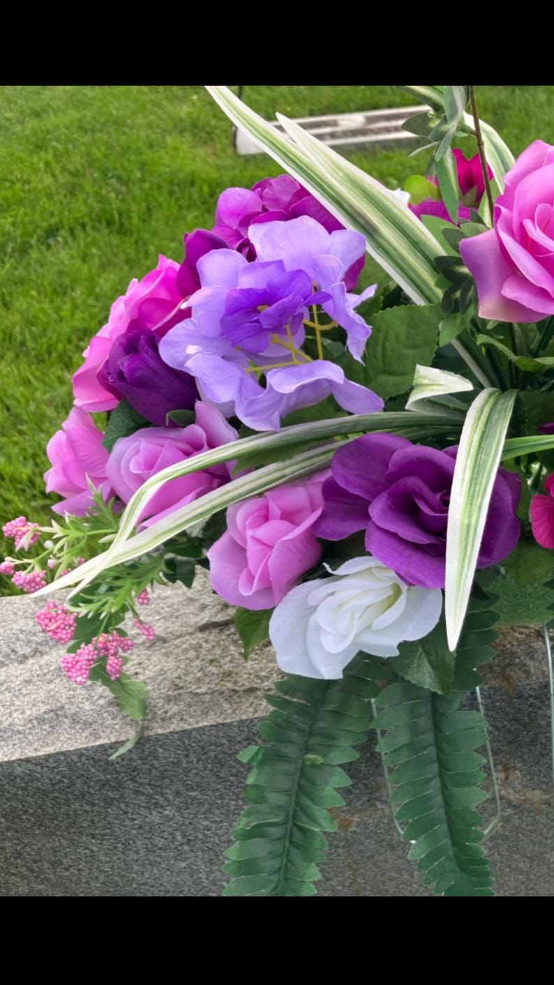 Floral Headstone Saddle - MADE in the USA! A Beautiful Violet Floral ...
