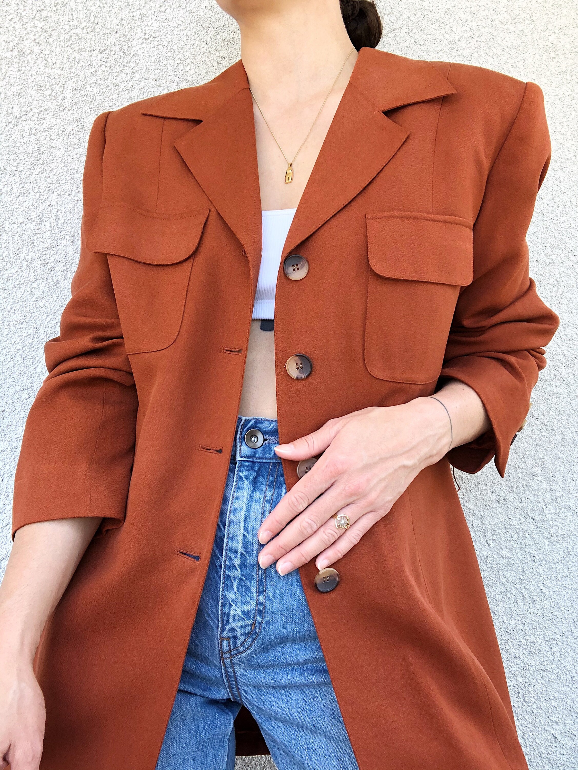 Vintage Evan Picone 100% silk oversized jacket