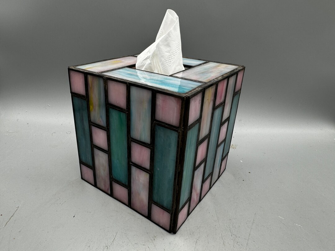 Sorbet Stained Glass Tissue Box Cover - Etsy