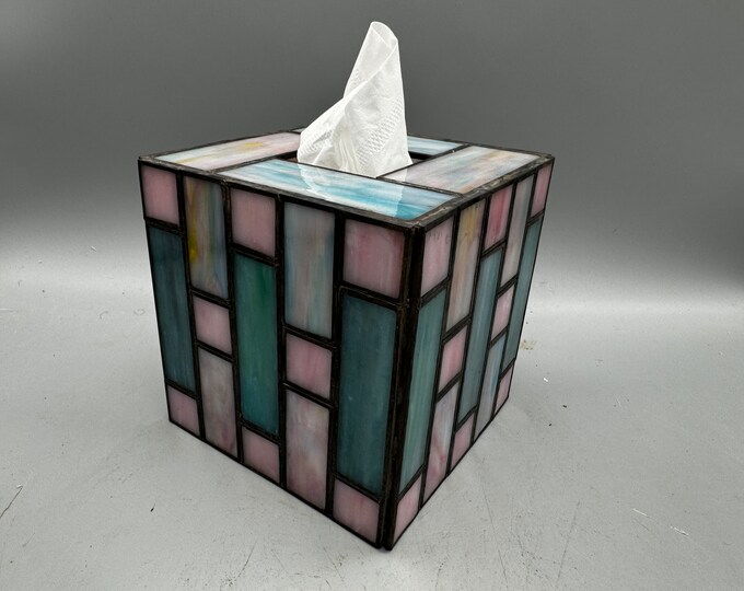 Sorbet Stained Glass Tissue Box Cover - Etsy