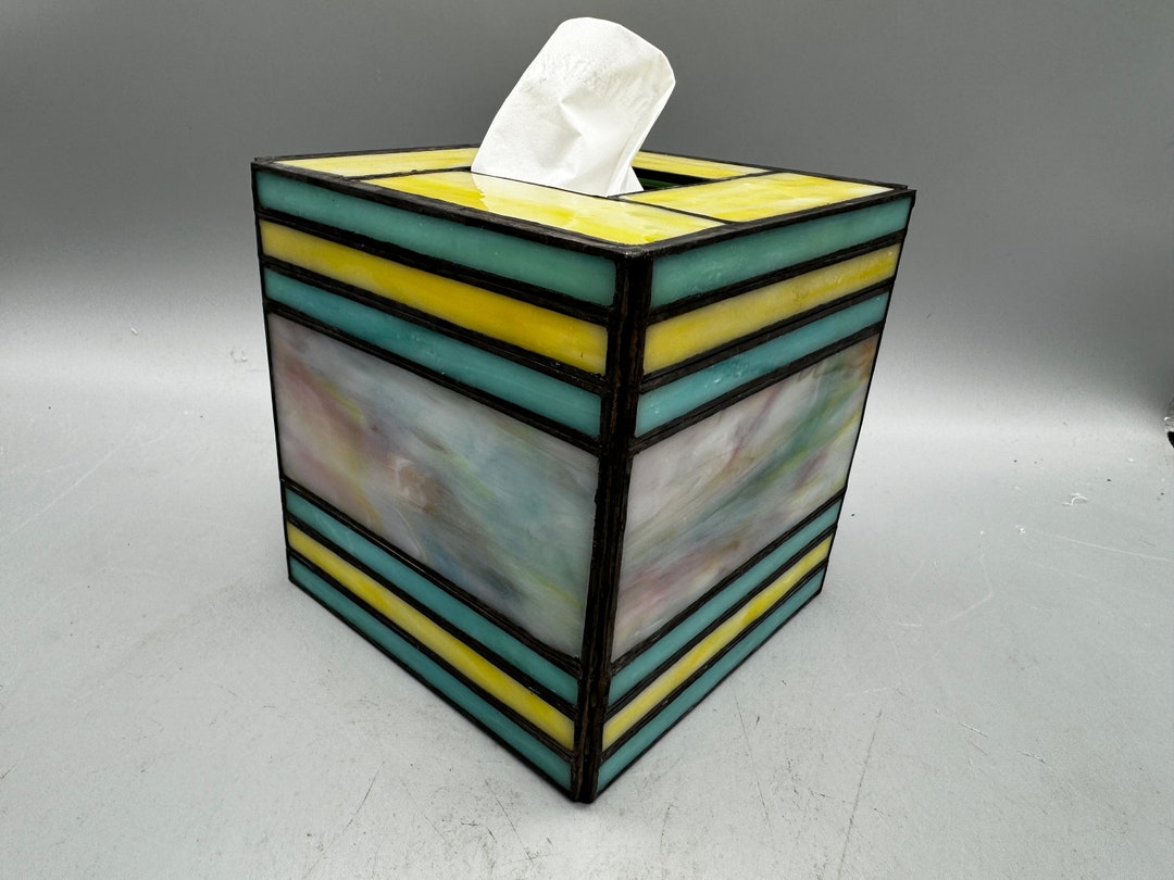 Whimsy Stained Glass Tissue Box Cover - Etsy