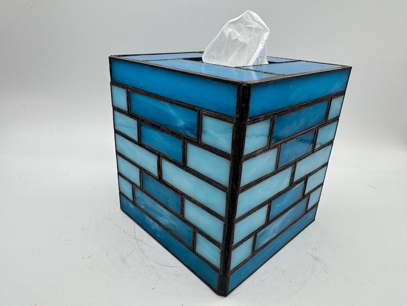 Coral - Handcrafted Stained Glass Tissue Box Cover - Etsy UK