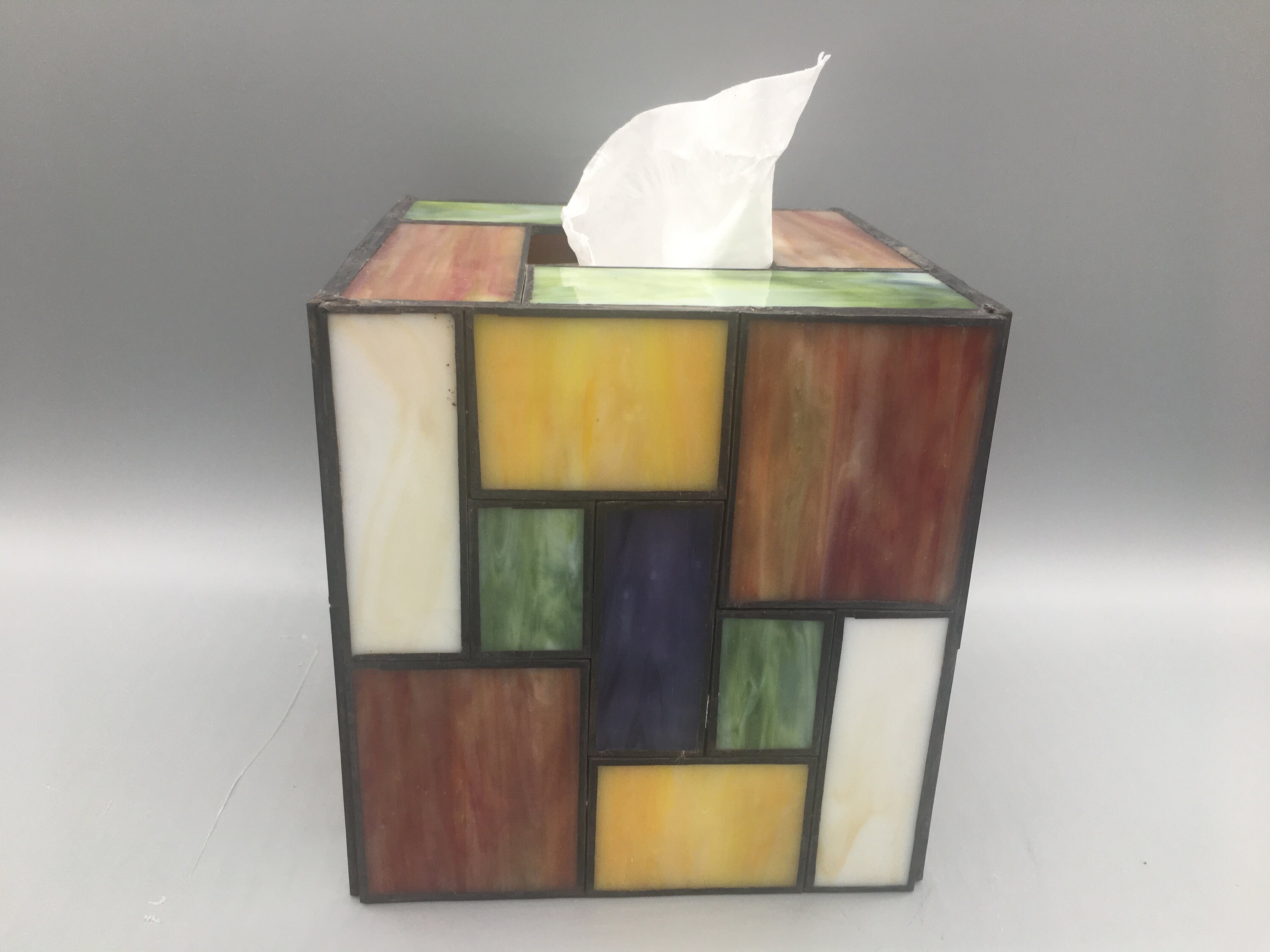 Tuscan Stained Glass Tissue Box Cover - Etsy