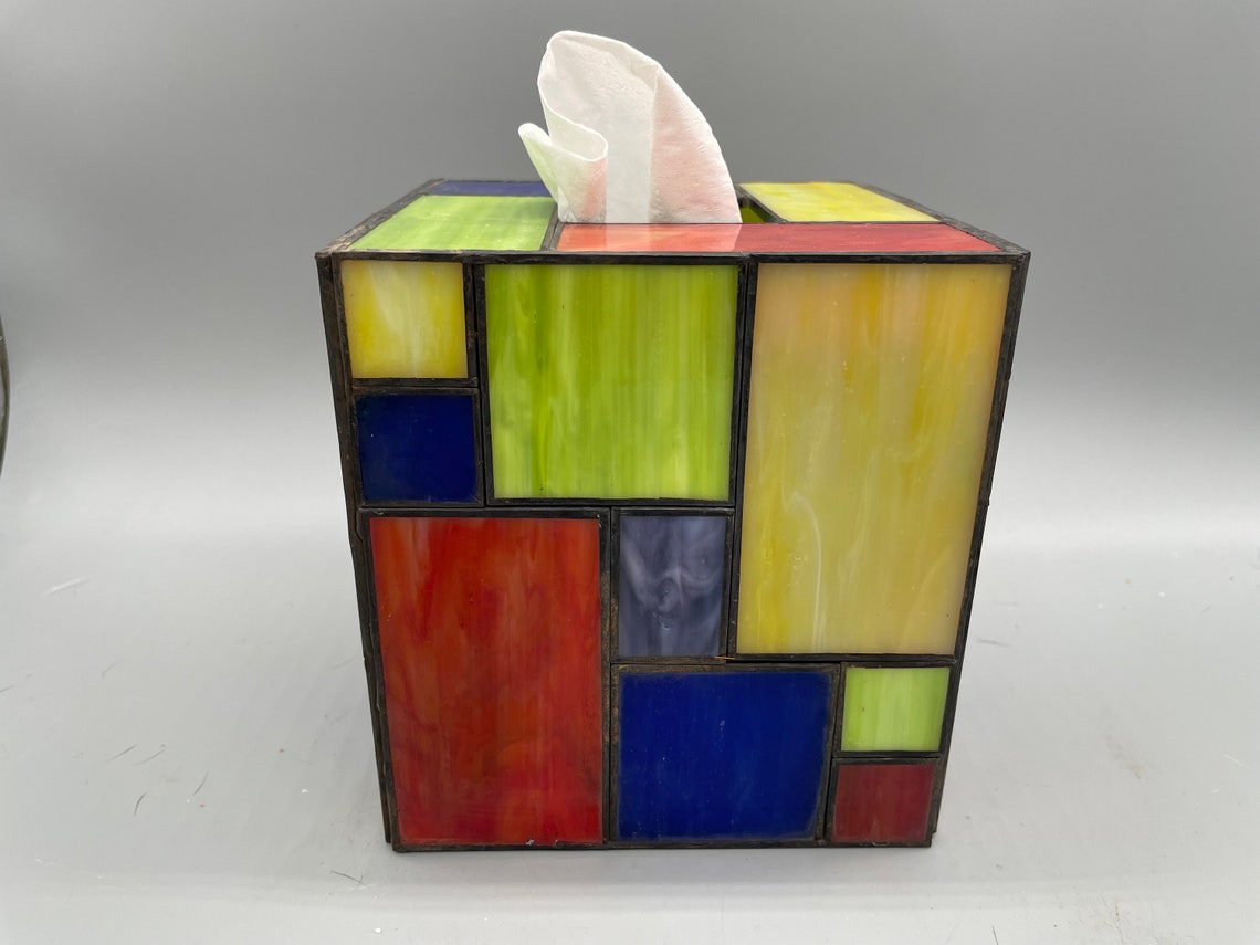 Fiesta Stained Glass Tissue Box Cover - Etsy