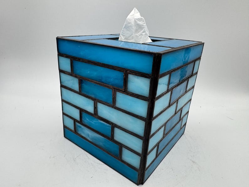 Coral - Handcrafted Stained Glass Tissue Box Cover - Etsy UK