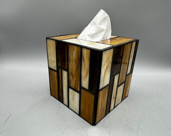 Prairie Style Stained Glass Tissue Box Cover - Etsy