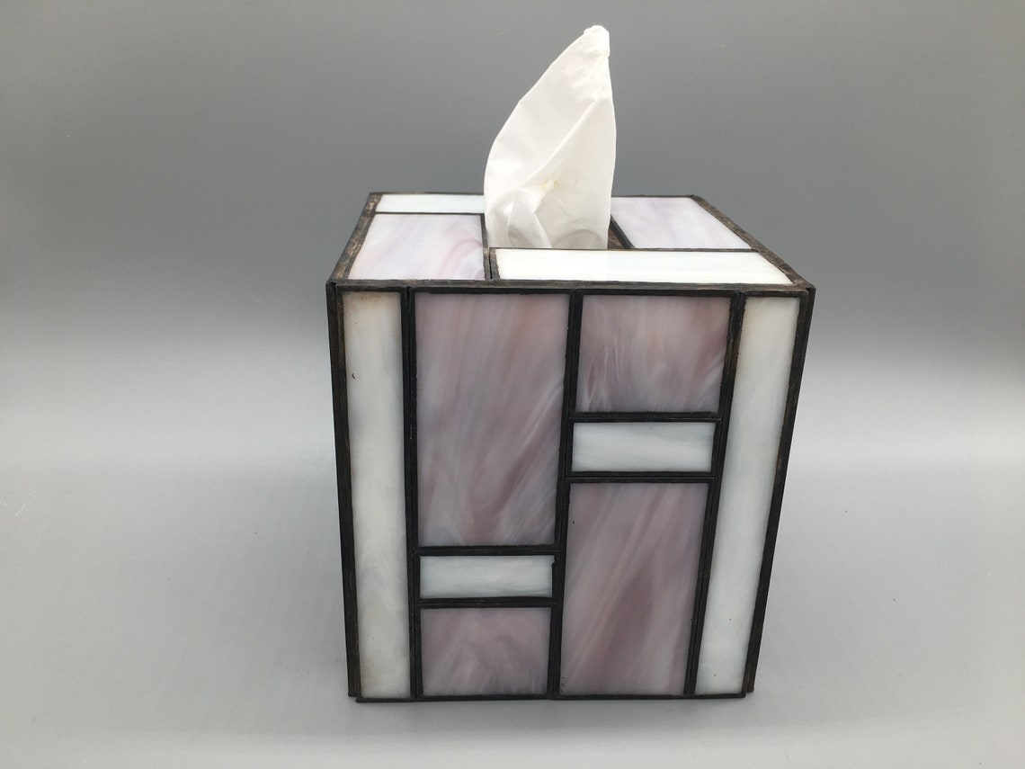 Garden Trellis stained glass tissue box cover | Etsy