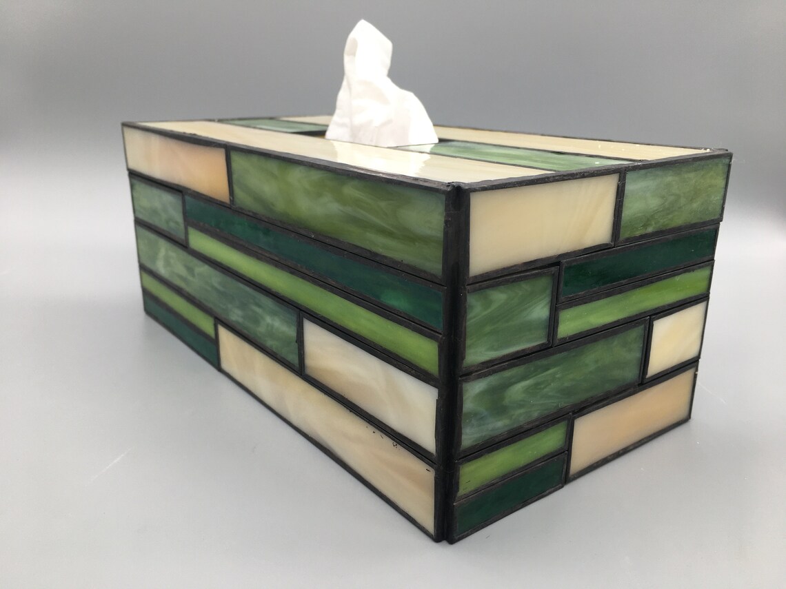 Jade Garden Stained Glass Tissue Box Cover - Etsy