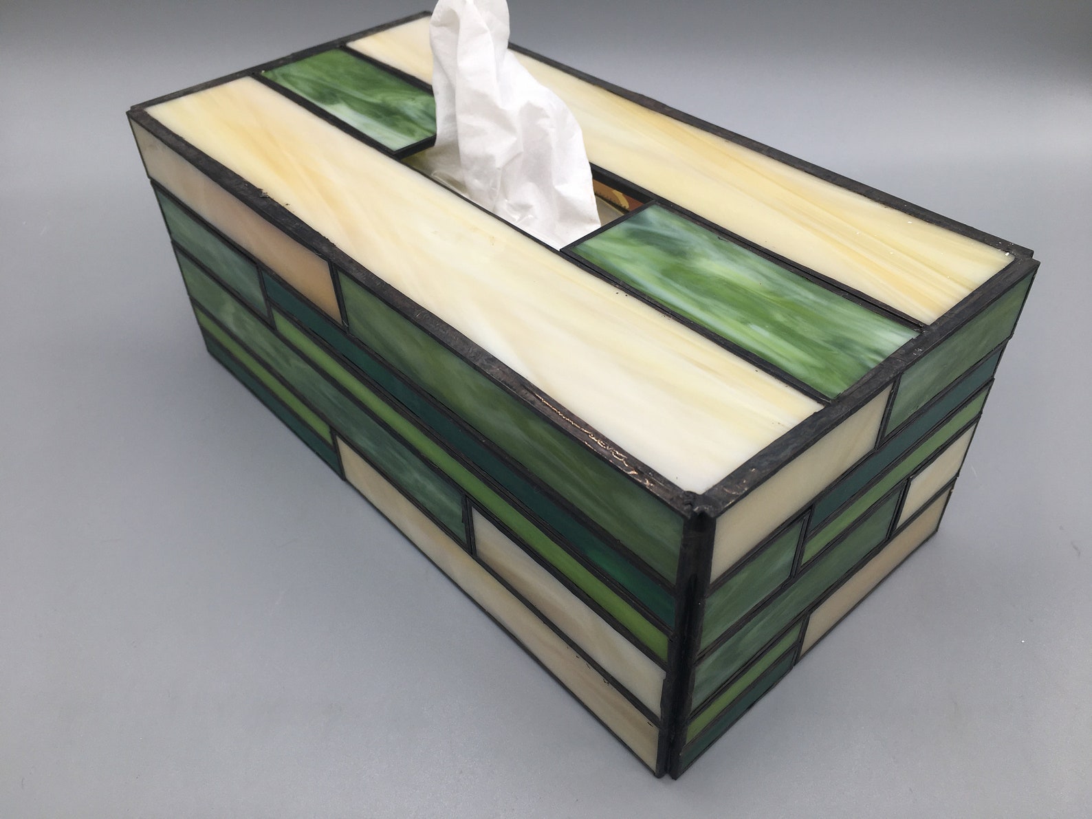 Jade Garden Stained Glass Tissue Box Cover - Etsy