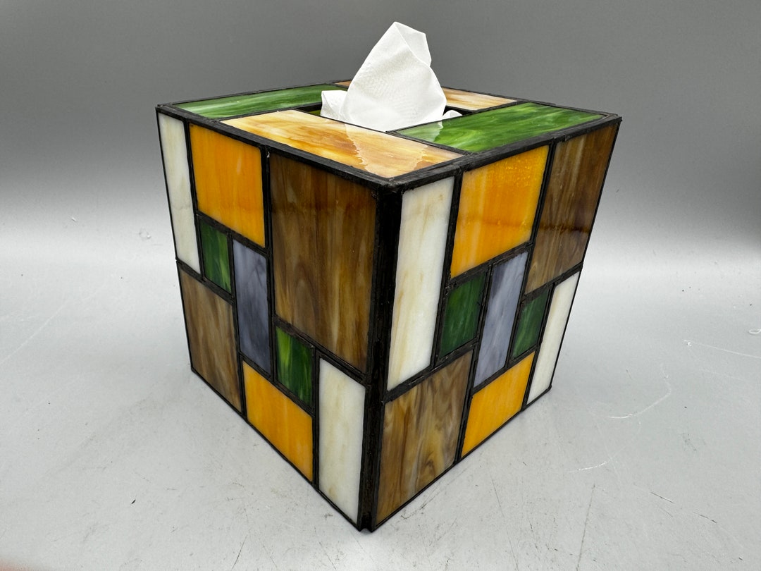 Tuscan Stained Glass Tissue Box Cover - Etsy