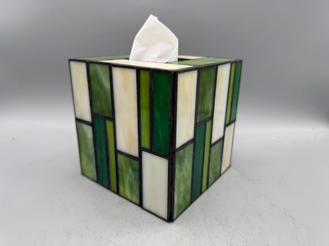 Jade Garden - Handcrafted Stained Glass Tissue Box Cover - Etsy