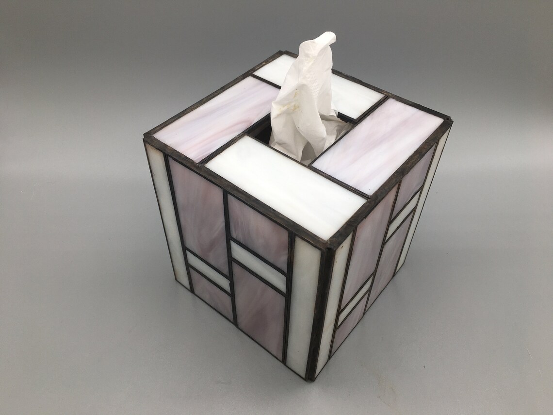 Garden Trellis stained glass tissue box cover | Etsy