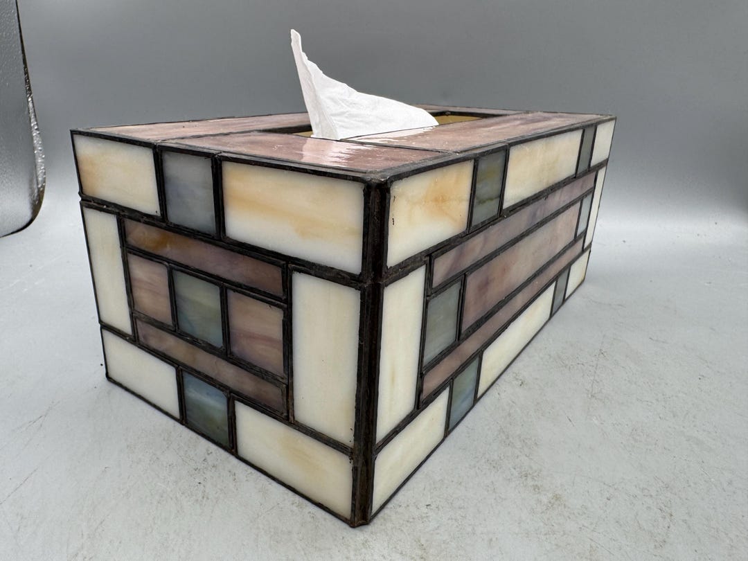Broadway - Handcrafted Stained Glass Tissue Box Cover - Etsy