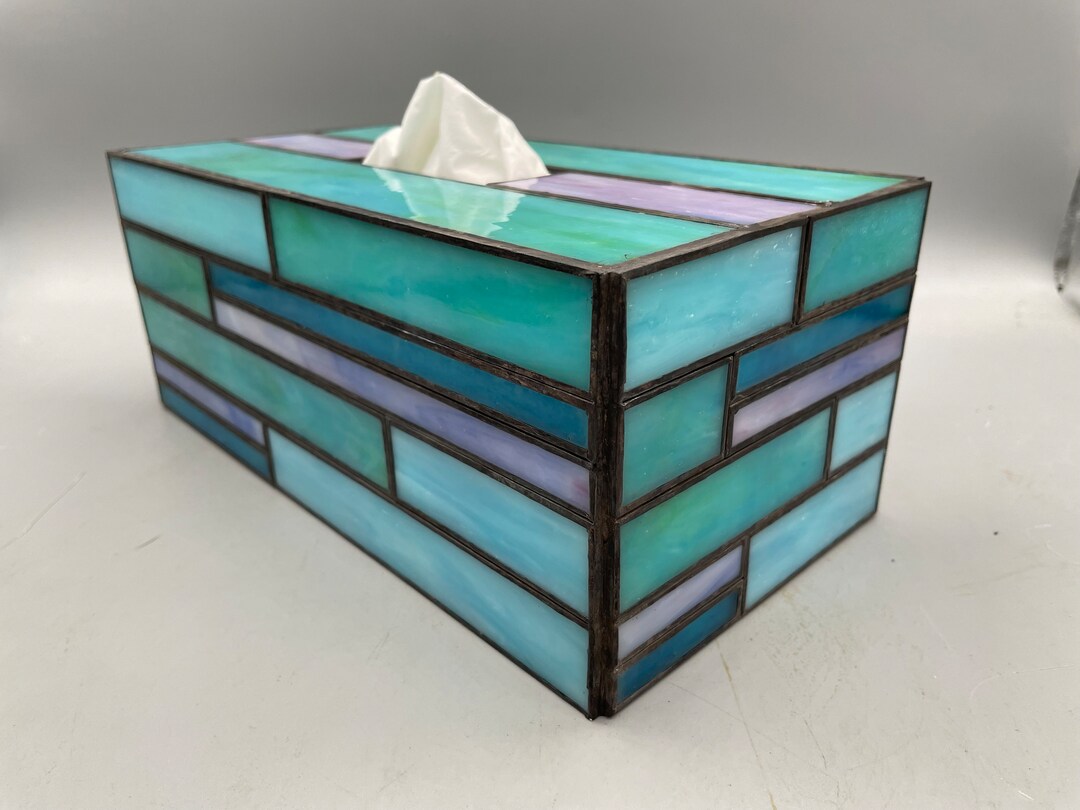 Jewel Tones Stained Glass Tissue Box Cover - Etsy