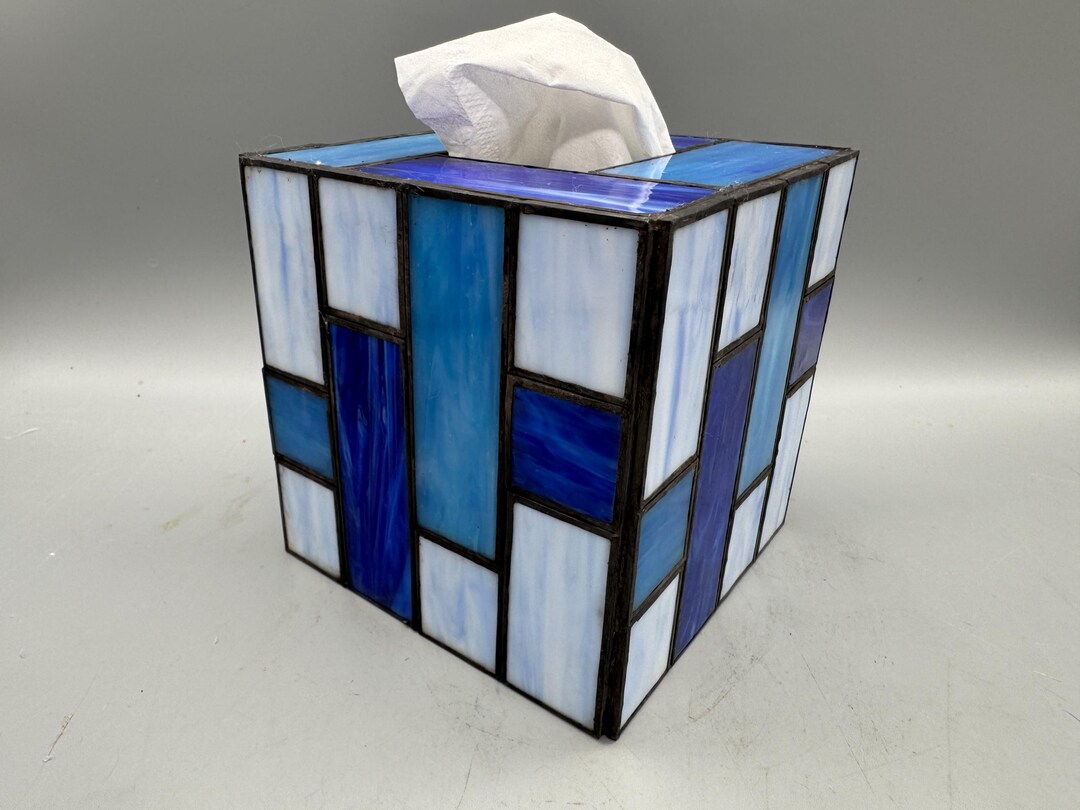 Intertwined Stained Glass Tissue Box Cover - Etsy