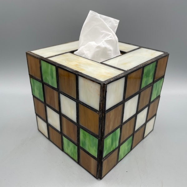 Stained Glass Tissue Box Cover - Etsy