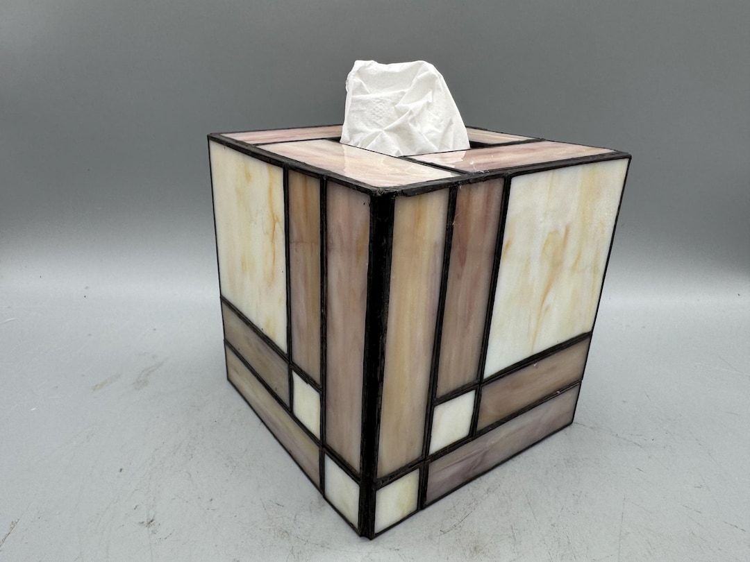 Amber Chateau - Handcrafted Stained Glass Tissue Box Cover - Etsy