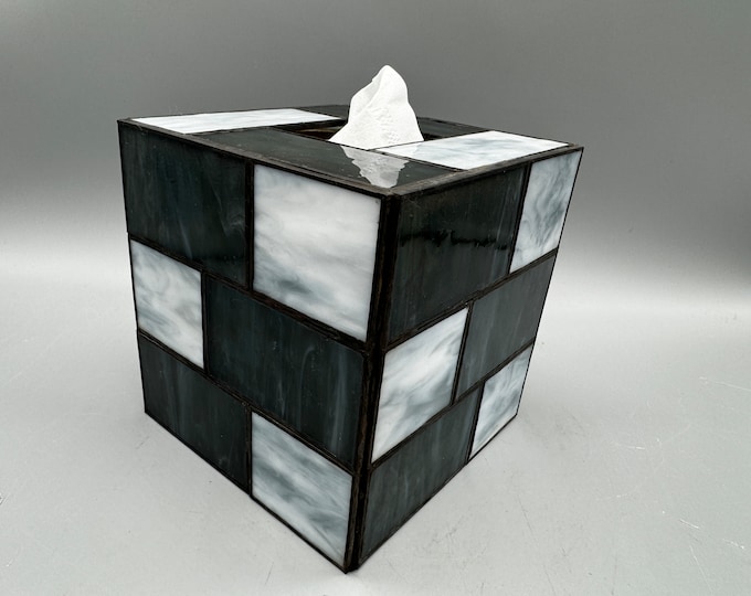 Checkmate - Stained Glass Tissue Box Cover - Etsy