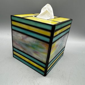 Whimsy Stained Glass Tissue Box Cover - Etsy