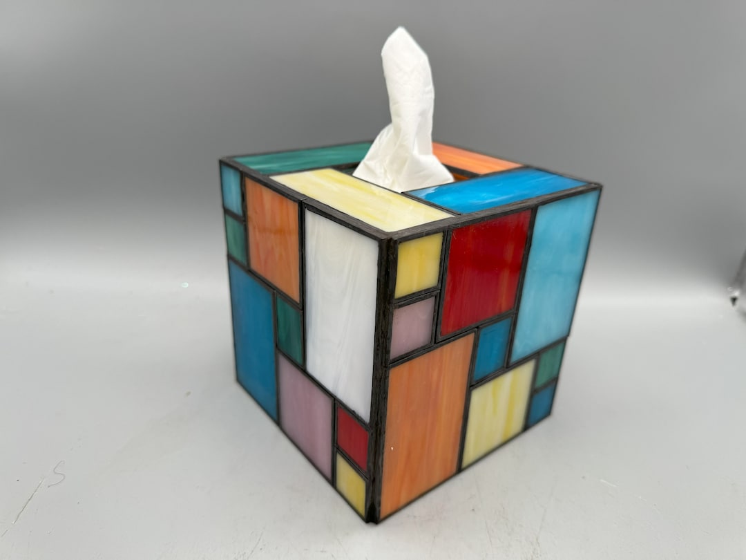 Kaleidoscope Stained Glass Tissue Box Cover - Etsy