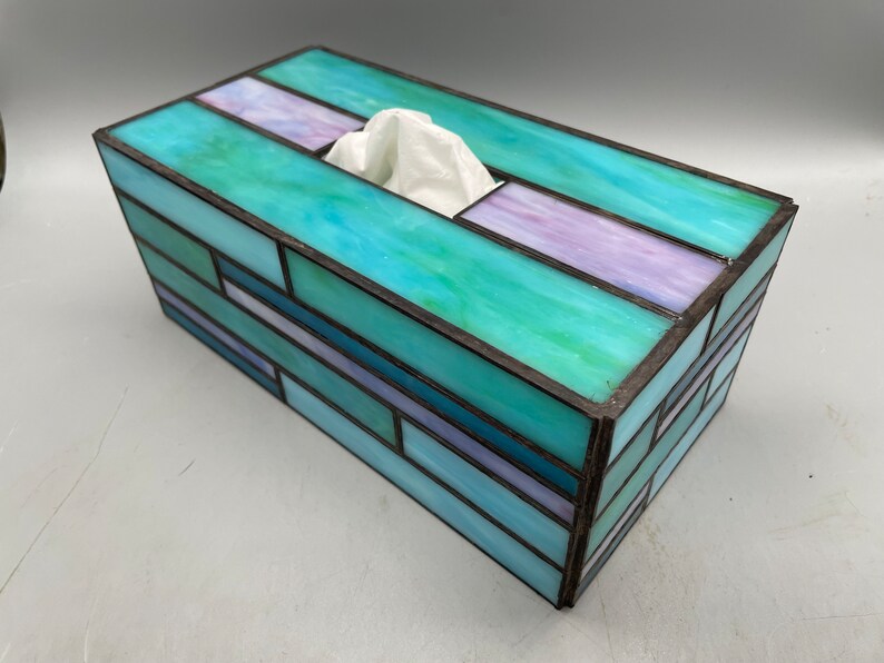 Jewel Tones Stained Glass Tissue Box Cover - Etsy