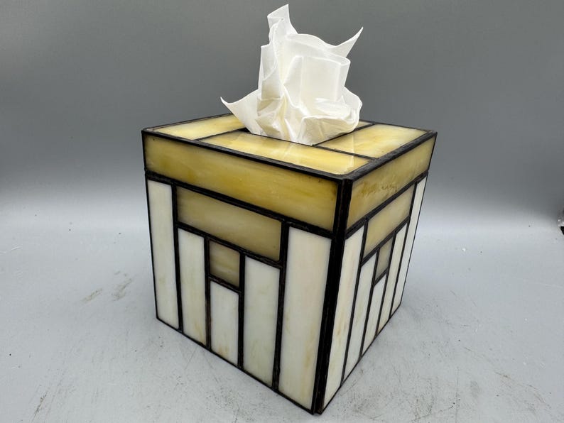 Golden Honey - Handcrafted Stained Glass Tissue Box Cover - Etsy