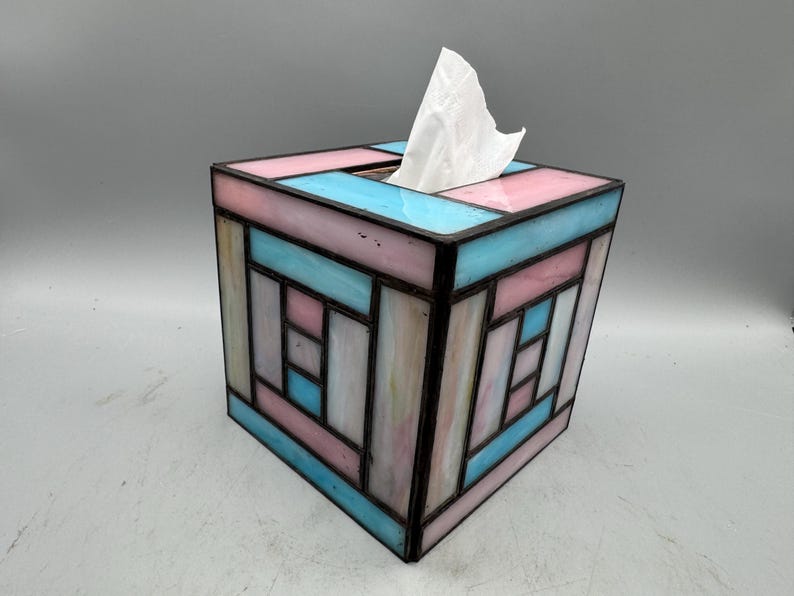 Confetti - Handcrafted Stained Glass Tissue Box Cover - Etsy