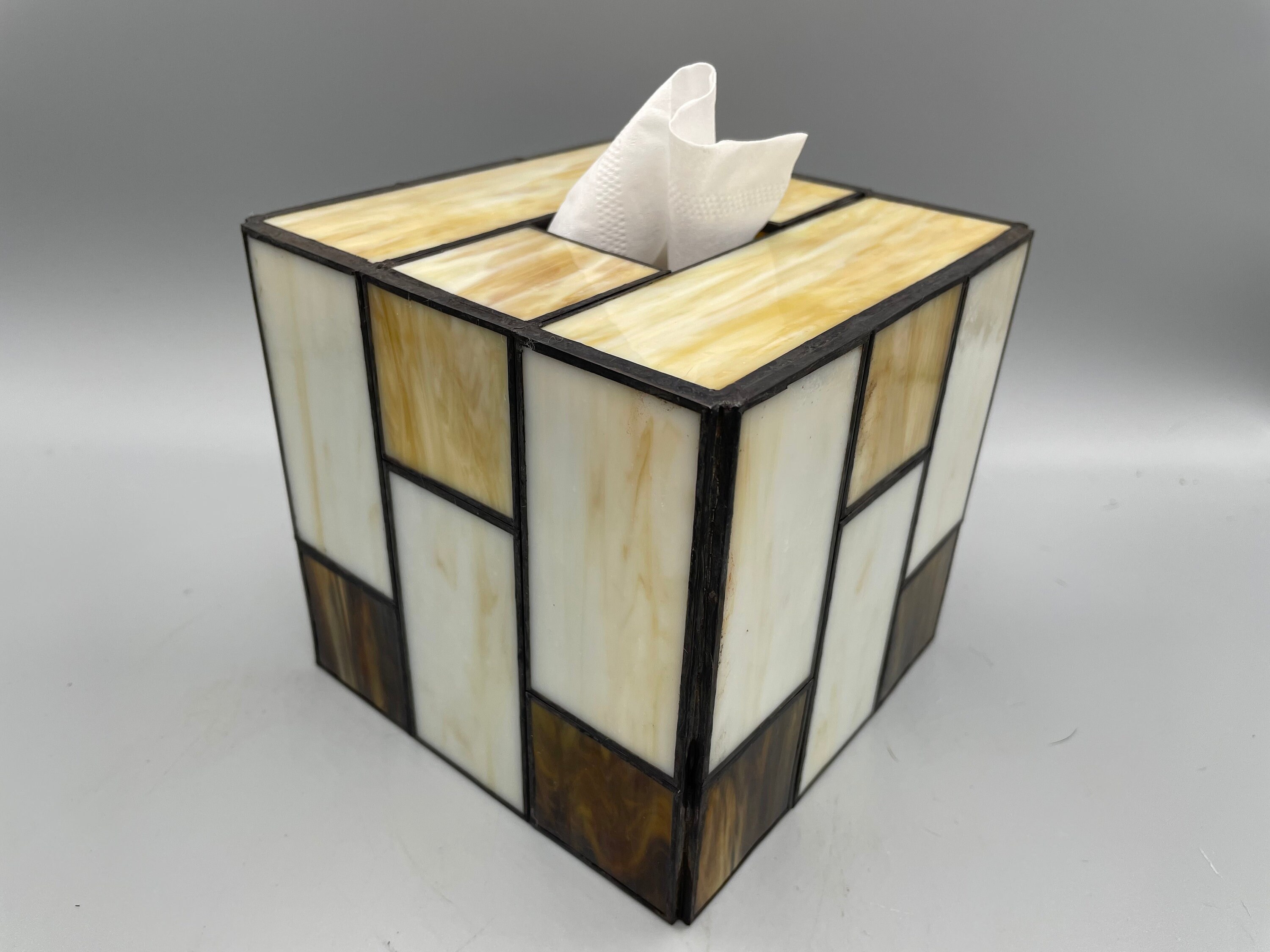 Prairie Style Stained Glass Tissue Box Cover | Etsy